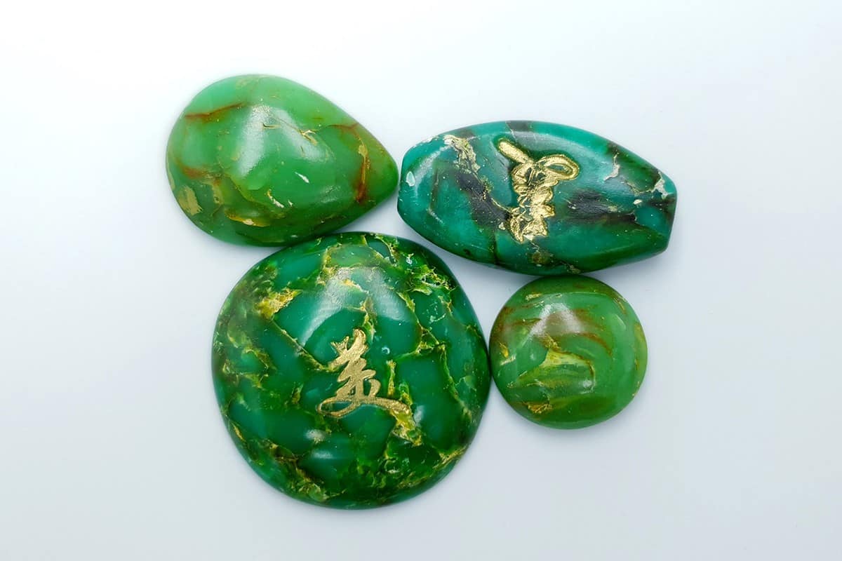 4 cabochons, Faux Jade Stone from Polymer Clay (#2) – SweetyBijou